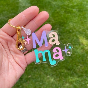 Mama Keychain, Retro Mama Keychain, Colorful Keychain, Acrylic Keychain ...