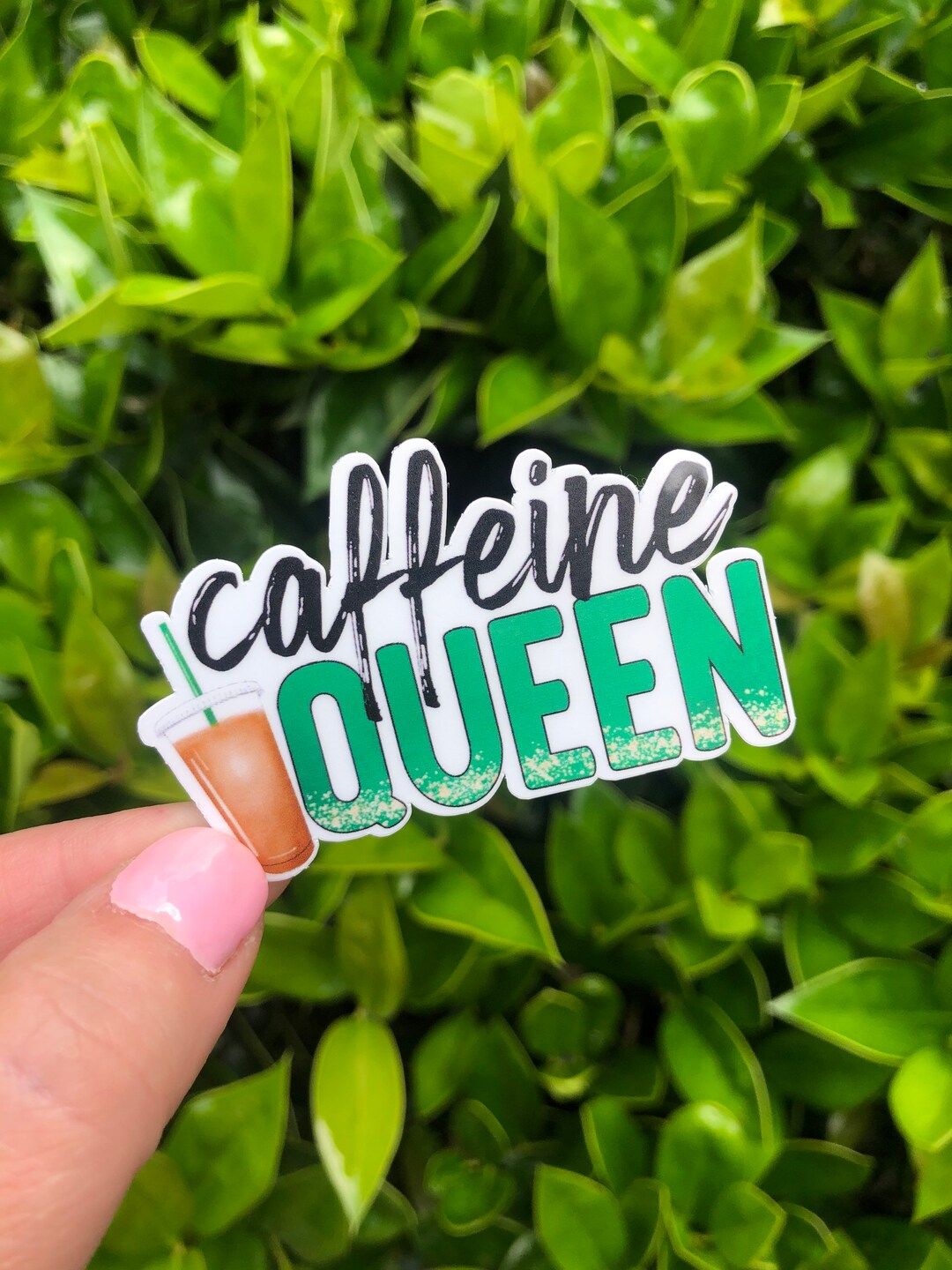 Caffeine Queen Sticker, Iced Coffee Sticker, Summer Stickers, Tumbler ...