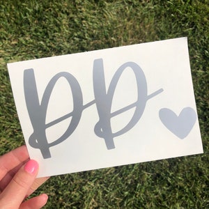 Initials Decal, Initial Stickers Initials Monogram Decal, Heart Initial Decal, Personalized ...