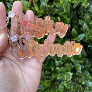 Personalized Name Keychain Rose Gold Name Keychain Rose Gold - Etsy