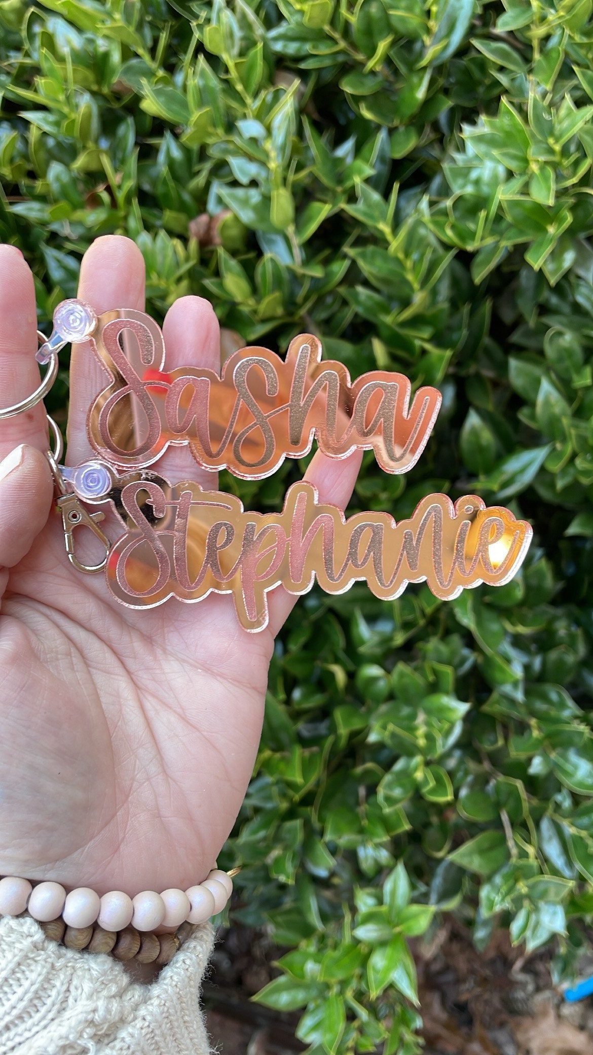 Personalized Name Keychain Rose Gold Name Keychain Rose Gold - Etsy