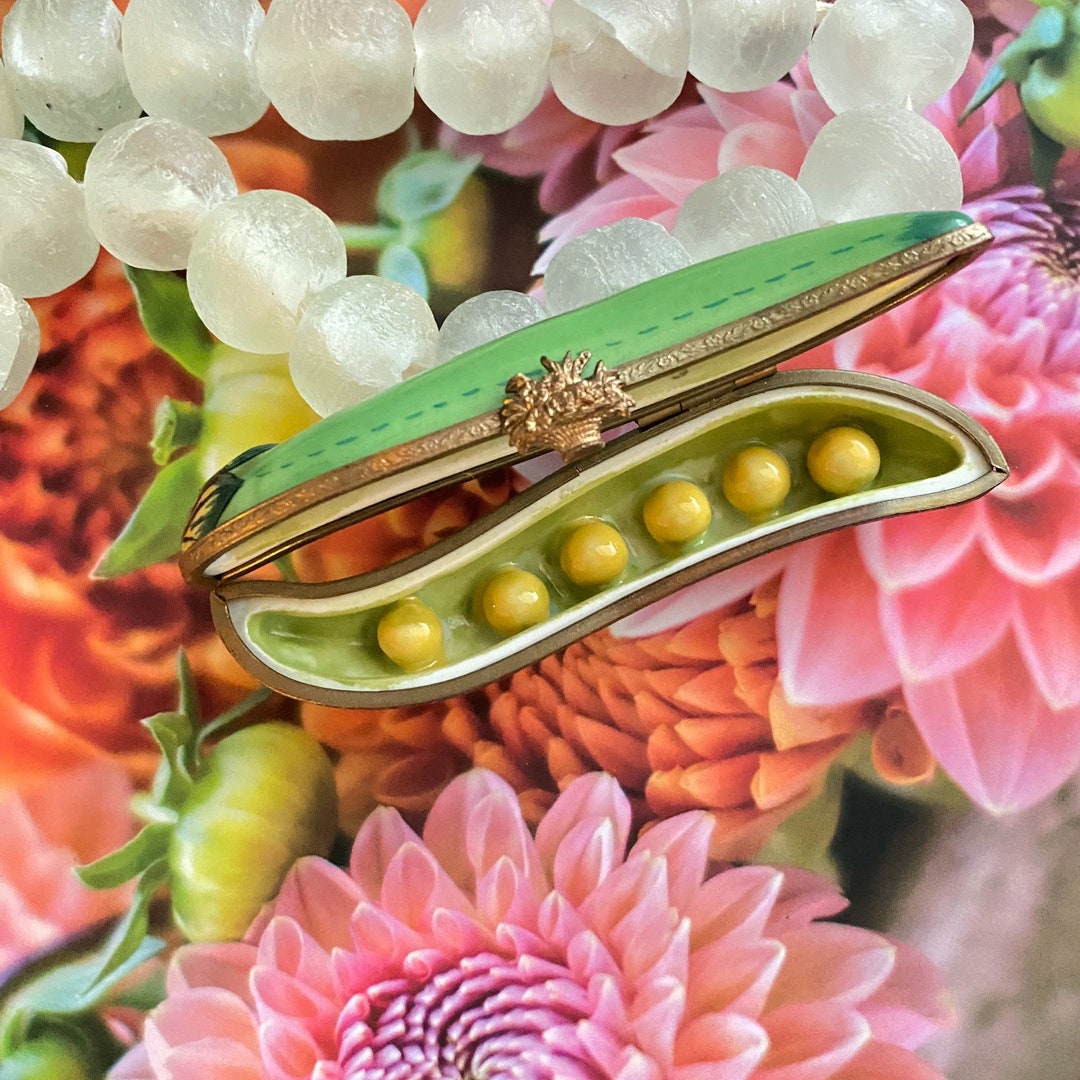 Vintage Limoges Hand Painted Peas in a Pod Hinged Porcelain - Etsy
