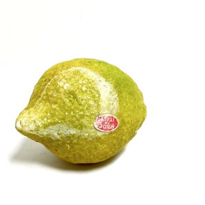 Vintage Italian Carved Marble Stone Lemon With Wood Stem and Original ...