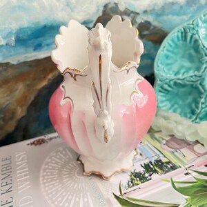 Vintage Dresden Pink and Gold Pitcher - Etsy