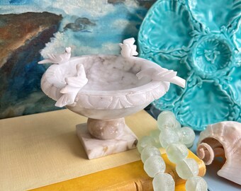 Miniature Alabaster Bird Bath - Etsy
