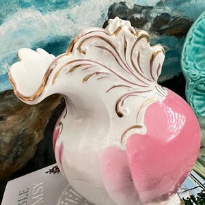 Vintage Dresden Pink and Gold Pitcher - Etsy