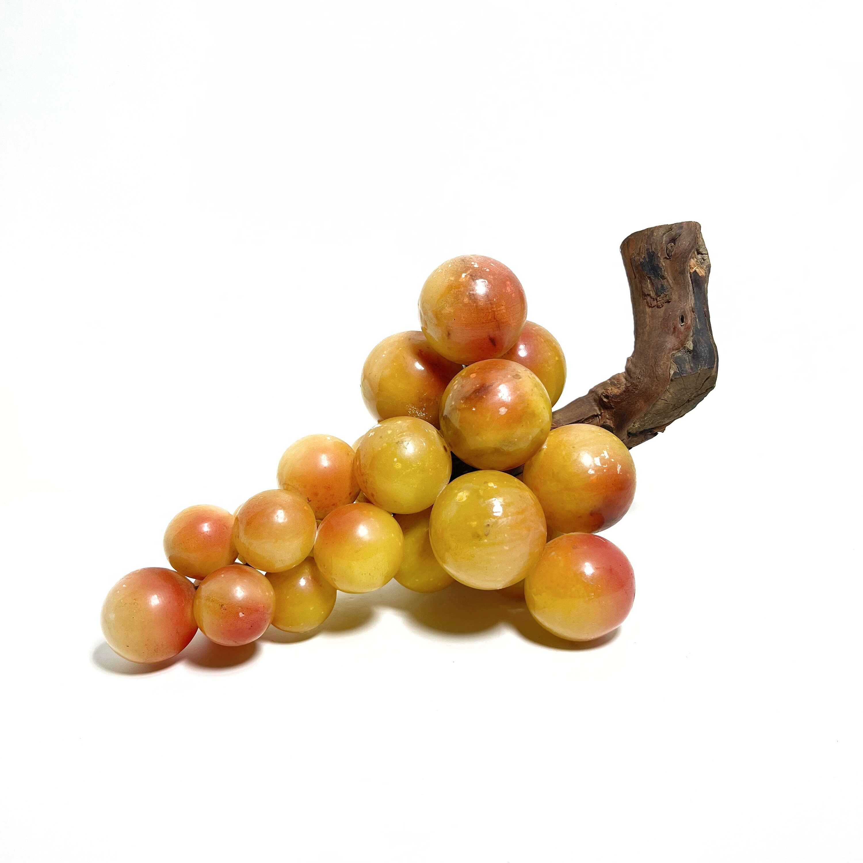 Extra Large Vintage Italian Amber Alabaster Grape Cluster — STASH ...