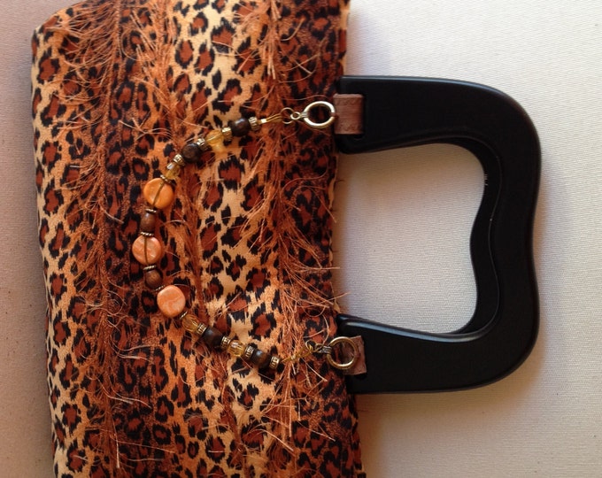 Leopard Print Small Tote Handbag Handmade Handbag Purse - Etsy