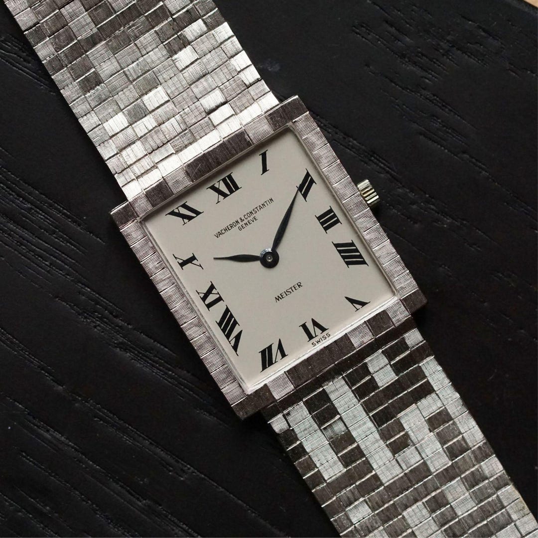 Vacheron Constantin 18k White Gold Brick Bracelet Watch Ref. 7186 Box ...