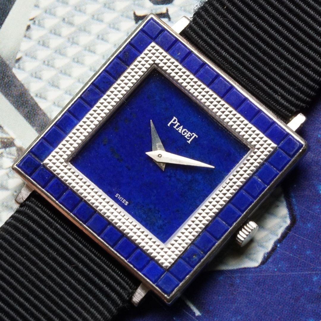 Piaget 18k Gold Ref. 9200 Square Lapis Rare Vintage 25 Mm Manual 1970s ...