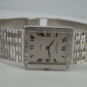 Vacheron Constantin 18k White Gold Brick Bracelet Watch Ref. 7186 Box ...