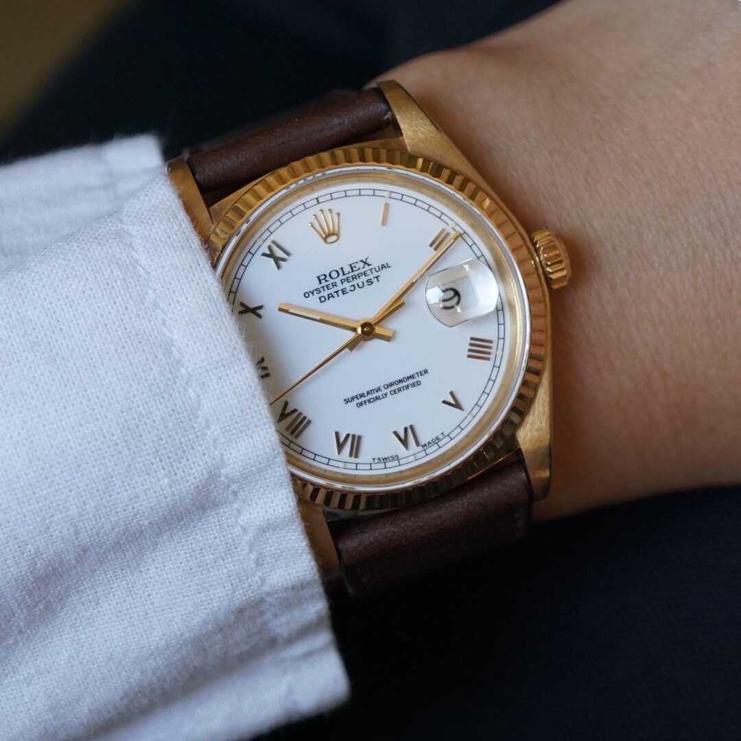 Rolex 18k Gold 16018 Datejust Vintage 36 Mm Watch Automatic Date 1979 ...