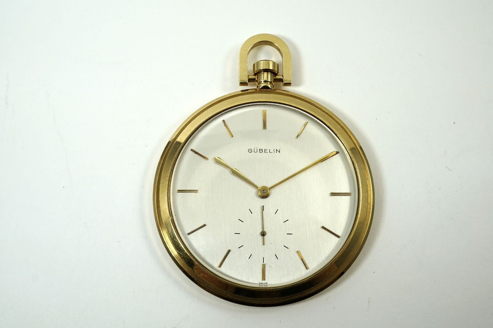 Vintage Rare Gubelin 18k Yellow Gold Large 56mm Pocket Watch Movement ...