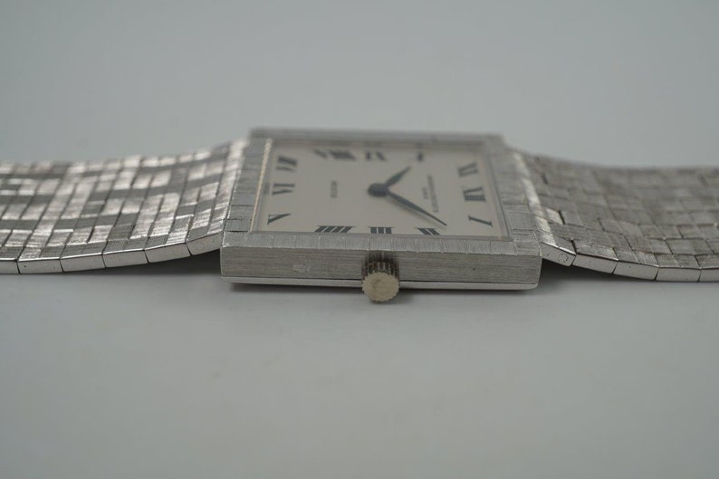 Vacheron Constantin 18k White Gold Brick Bracelet Watch Ref. 7186 Box ...