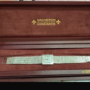 Vacheron Constantin 18k White Gold Brick Bracelet Watch Ref. 7186 Box ...