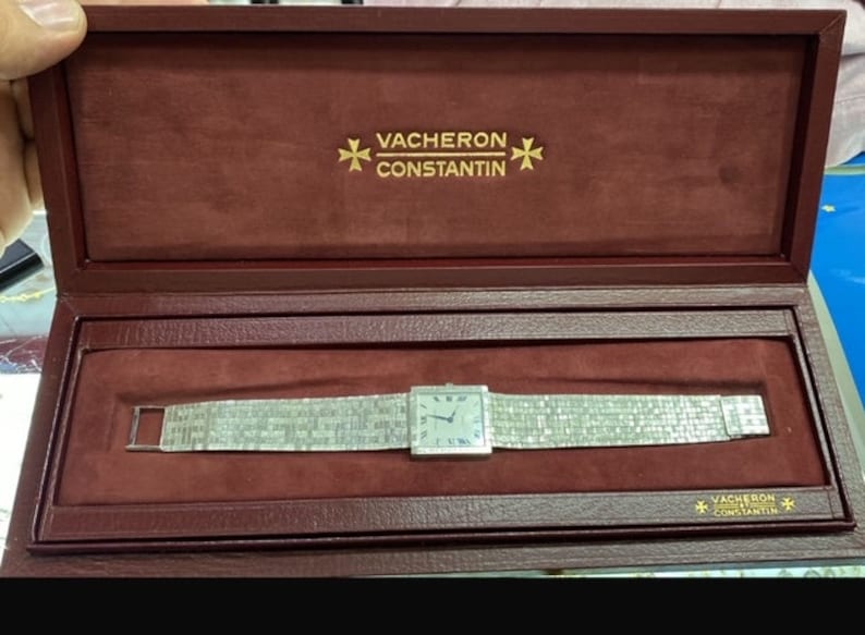 Vacheron Constantin 18k White Gold Brick Bracelet Watch Ref. 7186 Box ...