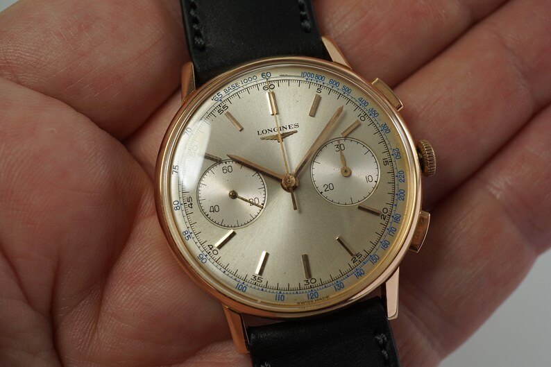 Longines Men's 18k Rose Gold Reference 7414 Chronograph 30CH Flyback ...