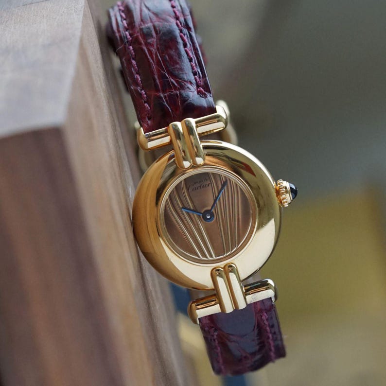 Cartier Must De Cartier Colisee Mirror Sunburst Vermeil .925 Quartz ...