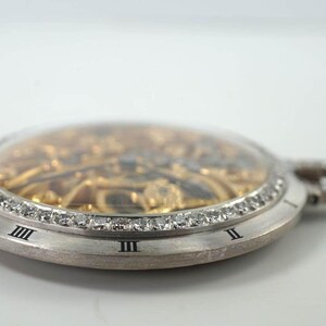 Audemars Piguet 18k Skeletonized Diamond Rare Vintage Pocket Watch ...