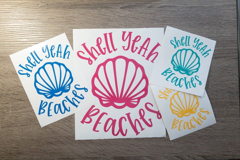 Shell Yeah Beaches Funny Car Decal Computer Decal Beach - Etsy