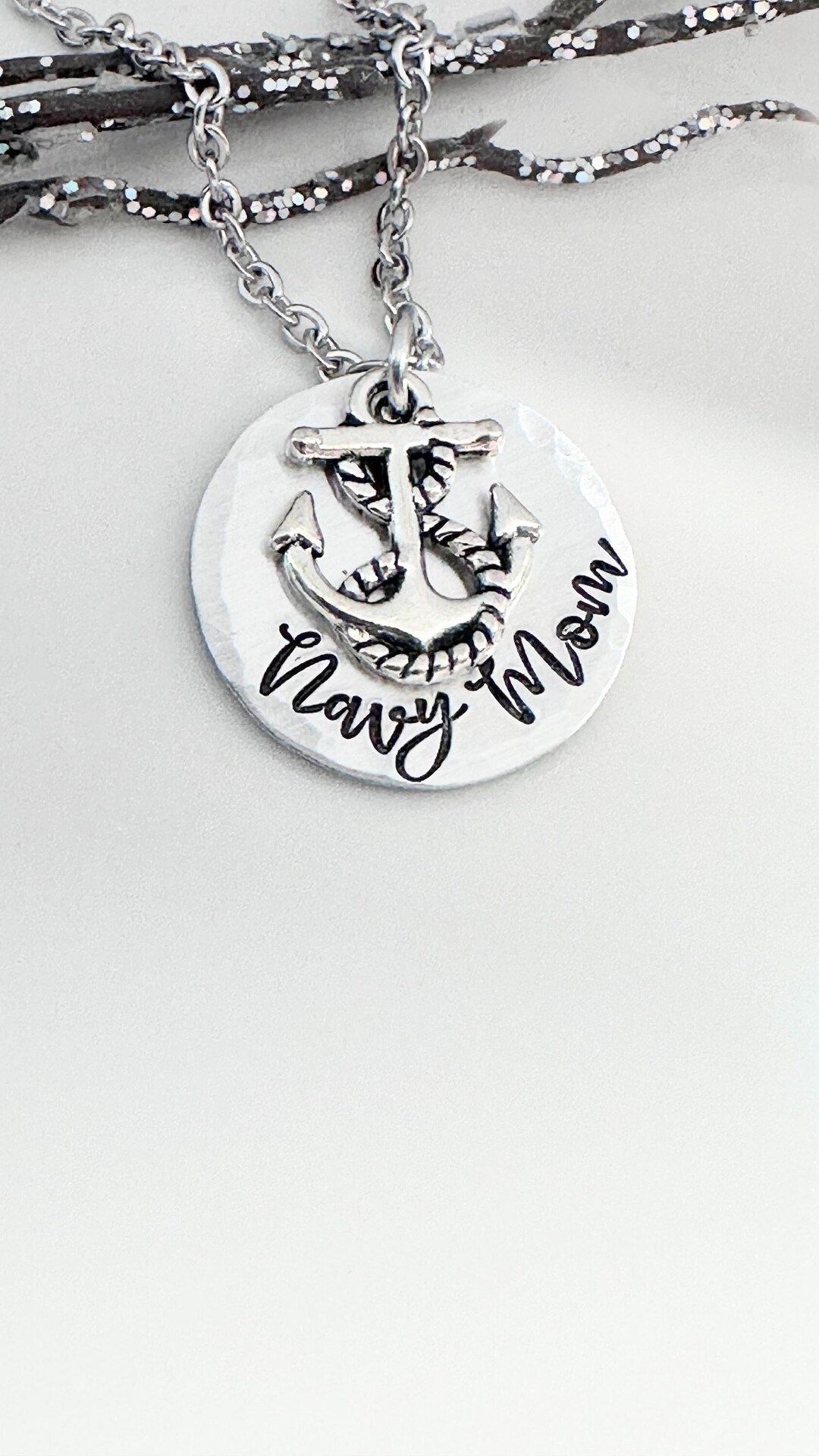 Navy Mom, Navy Wife, Navy Necklace, Anchor, Military Gift, Deployment ...