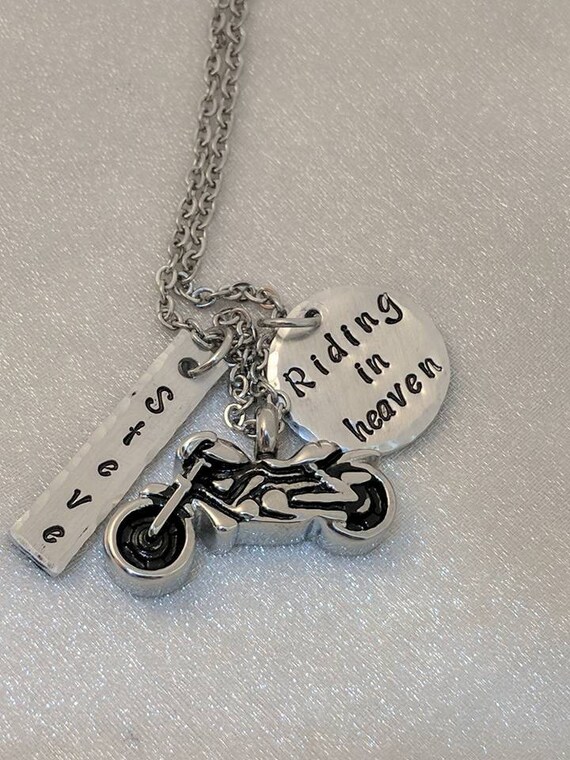 Motorcycle Urn Personalized Urn Necklace Riding in Heaven | Etsy