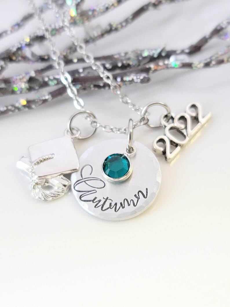 Graduate Gift Personalized Grad Necklace Hand Stamped - Etsy