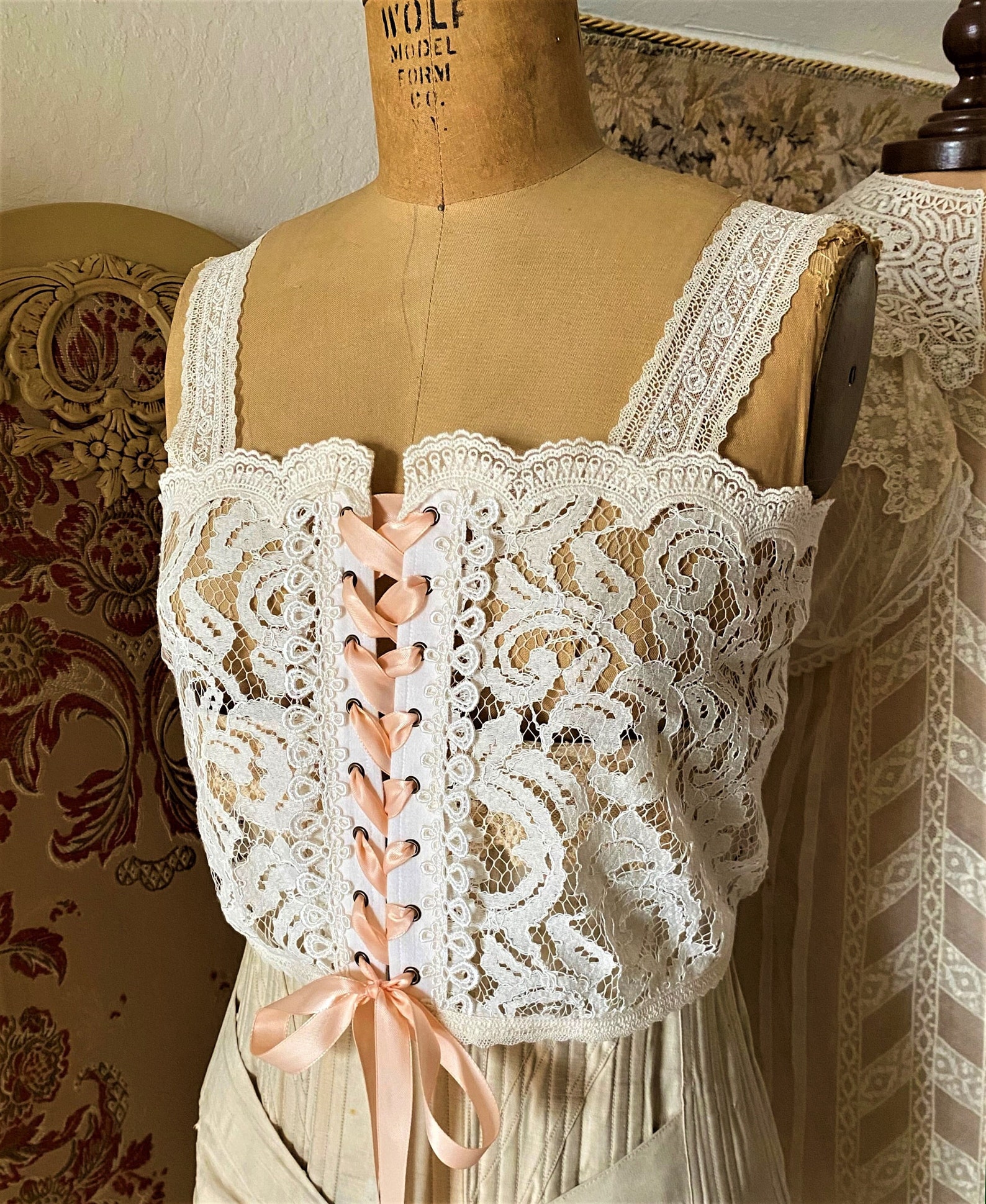 Antique Corset Cover, New Handmade Edwardian Camisole, Boho Shabby ...