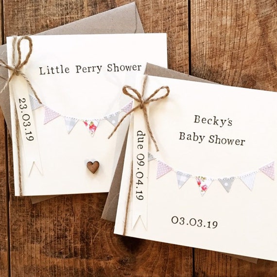 Baby Shower Card / Baby Shower Personalised Card / Bunting | Etsy