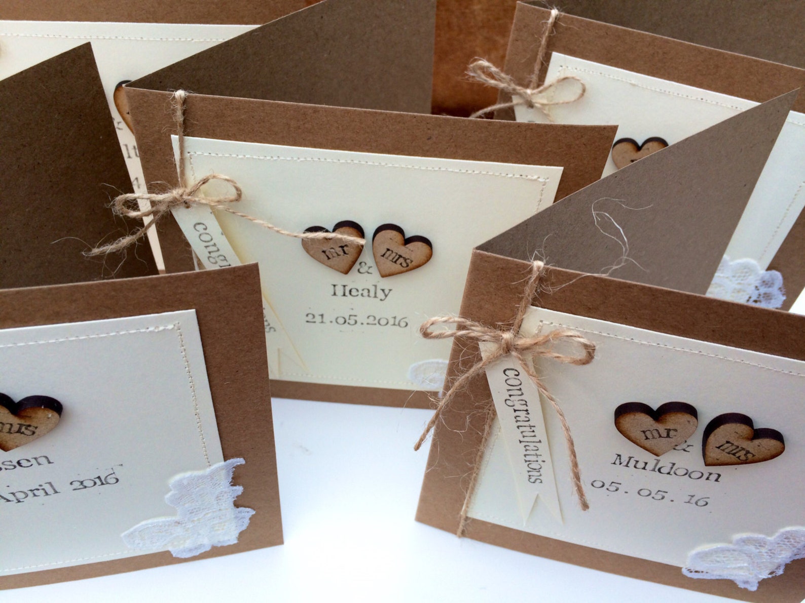 Personalised Wedding Card / Hand Stamped Card / Mr & Mrs Card - Etsy