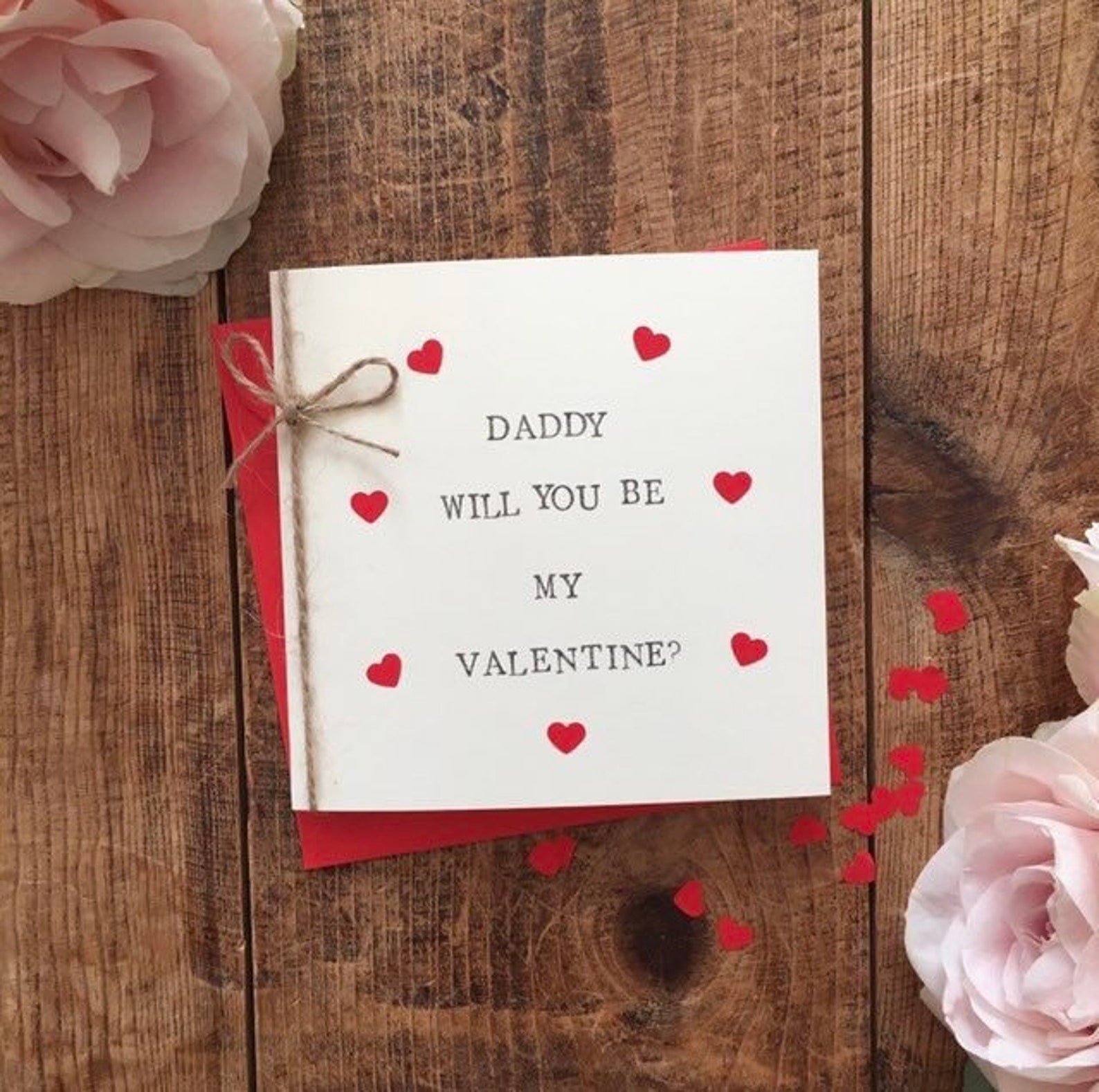 Daddy Will You Be My Valentine Card | Valentines Day Card | Rustic Card ...