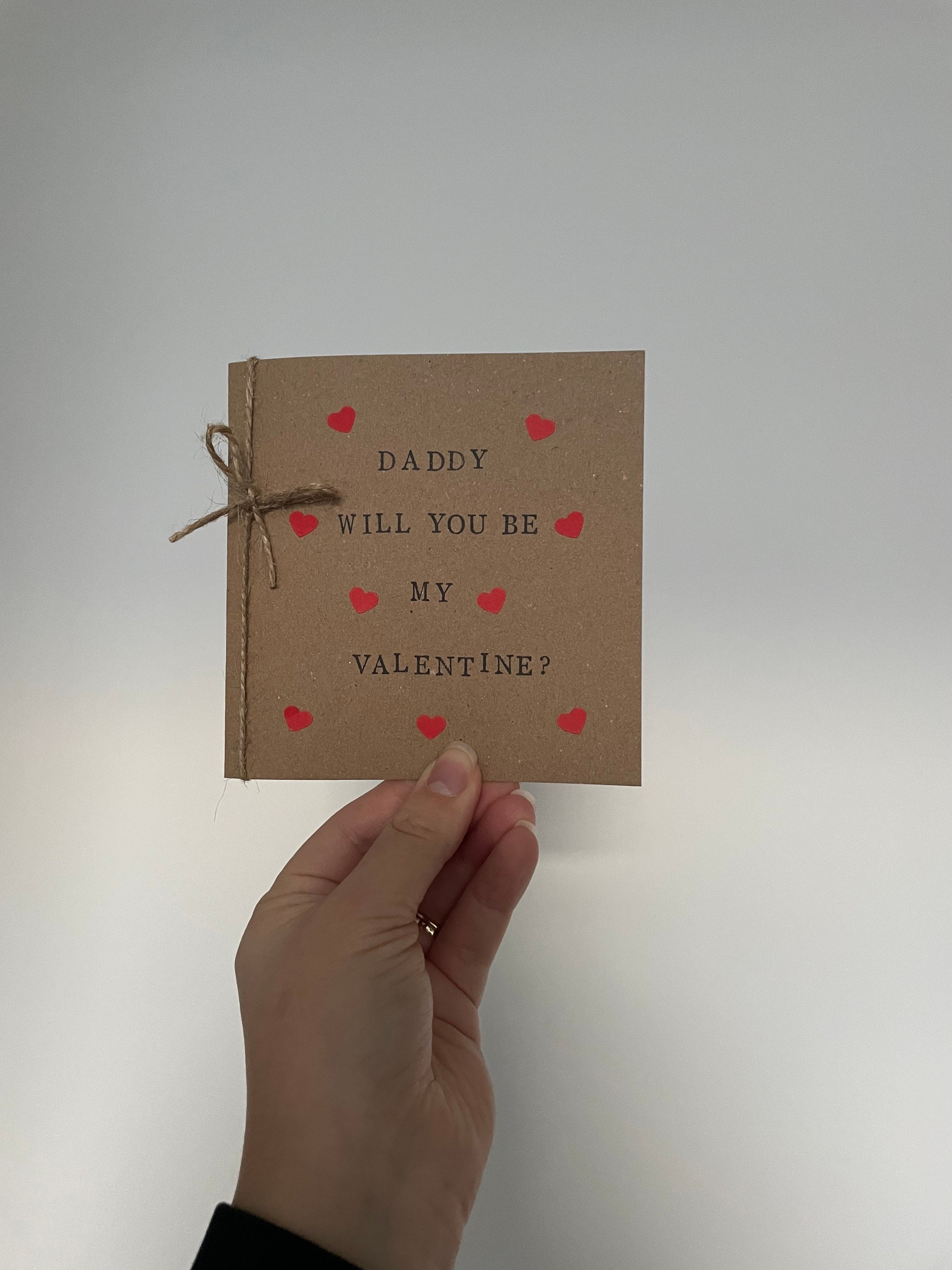 Daddy Will You Be My Valentine Card | Valentines Day Card | Rustic Card ...