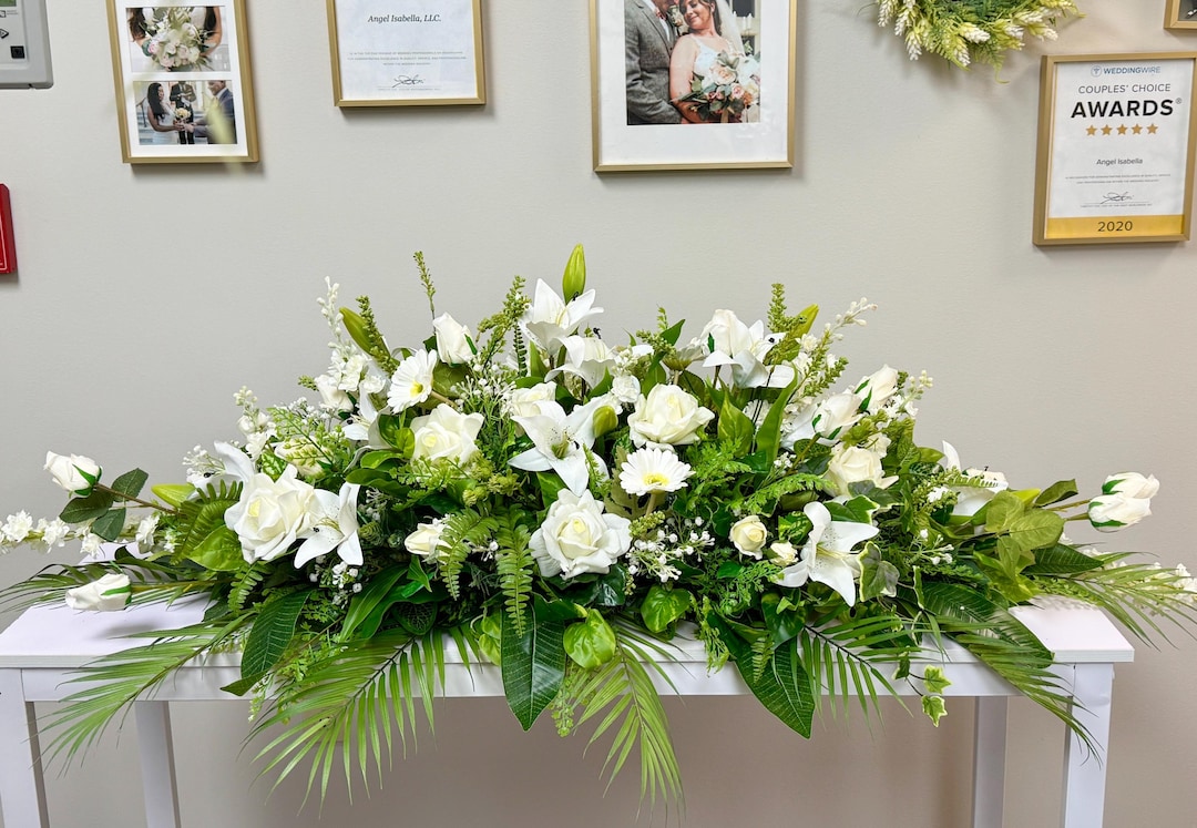 60"-5f-elegant Real Touch White/ivory Floral Arrangement-weddings ...