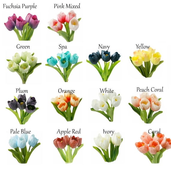 Pack of 2 Bundles-total 10 Medium Open Real Touch Tulips-16 - Etsy