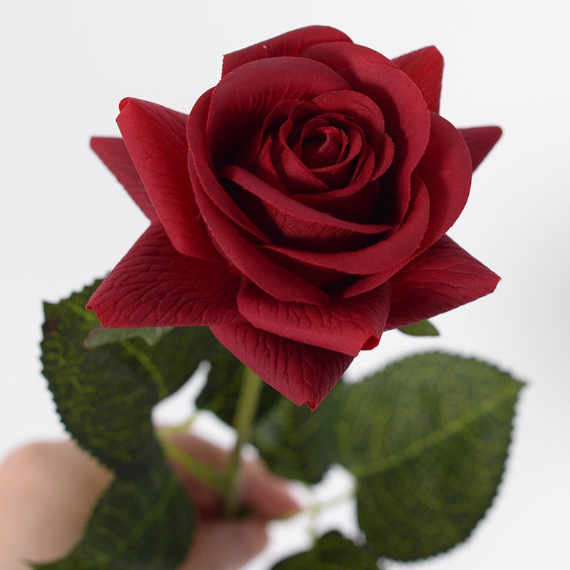 Real Touch Rose-17inch Long Stem Deep Red centerpiece Bouquet - Etsy