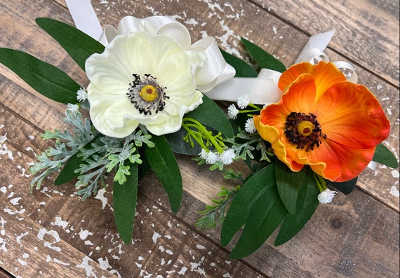 Real Touch Poppy Corsage Boutonniere Hair Comb baby s Breath Italian Wedding Dance Events. Etsy Canada