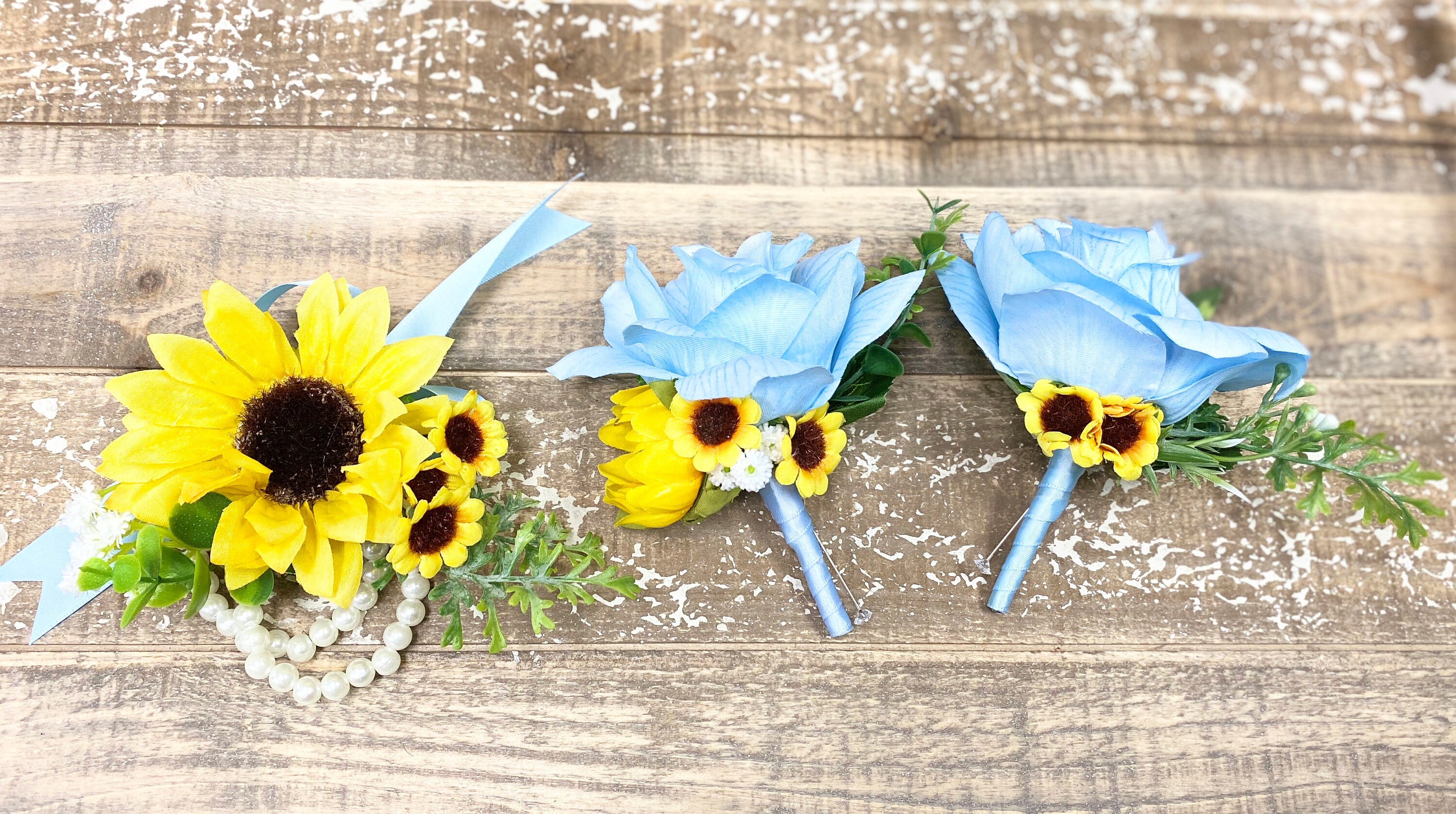 Build your wedding flower package Baby pale blue White | Etsy