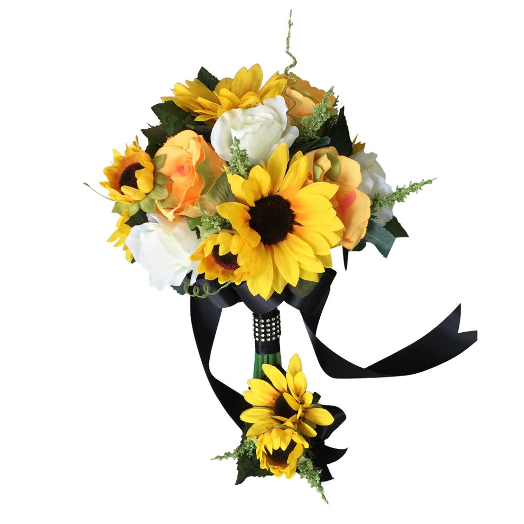 2pc Set-sun Flower Rose Bouquet and Boutonniere Set - Etsy