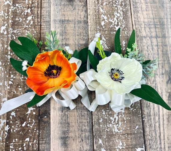 Real Touch Poppy Corsage Boutonniere Hair Comb-baby's - Etsy