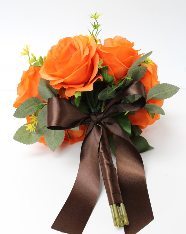 Wedding Bouquet-orange Rose Sunflower - Etsy