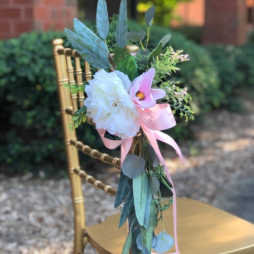 Boho Rustic Wedding Aisle Marker Pew Seat Flowers Shades of | Etsy