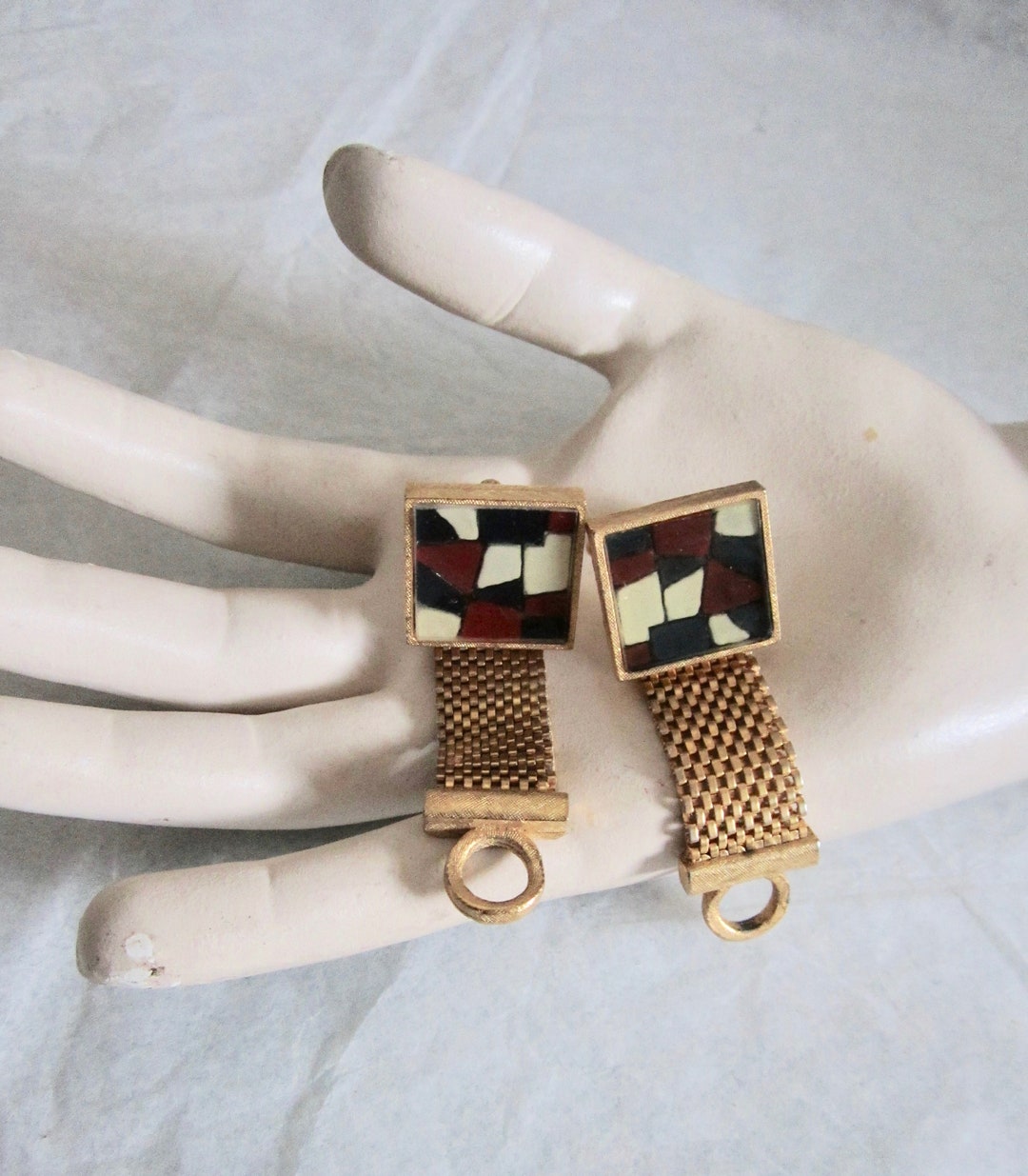 Vintage Abstract & Chain Cufflinks Vintage Wraparound Cufflinks Mid ...