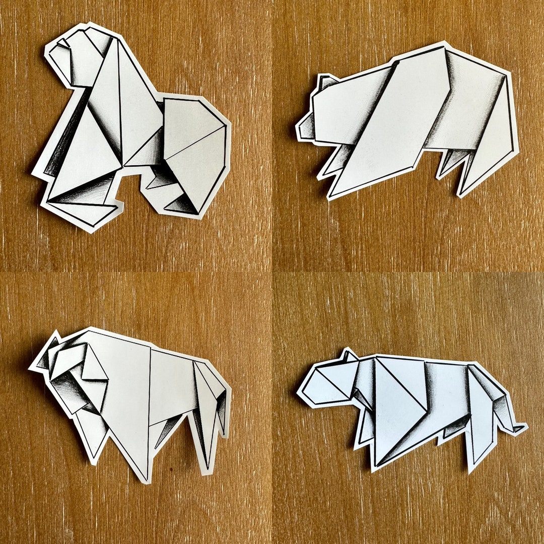 6 Pack Mini Endangered Animal Origami Stickers - Etsy