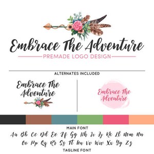 Rustic Boho Arrow Logo & Watermark Premade Design - Custom Business ...