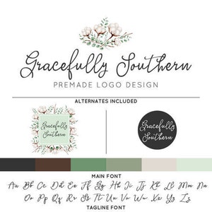 Rustic Cotton Southern Logo & Watermark Premade Design - Custom ...