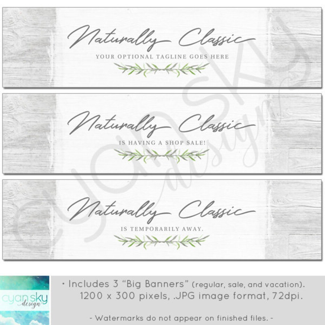 Rustic Branch Shop Branding Banners Avatar Icons Business - Etsy