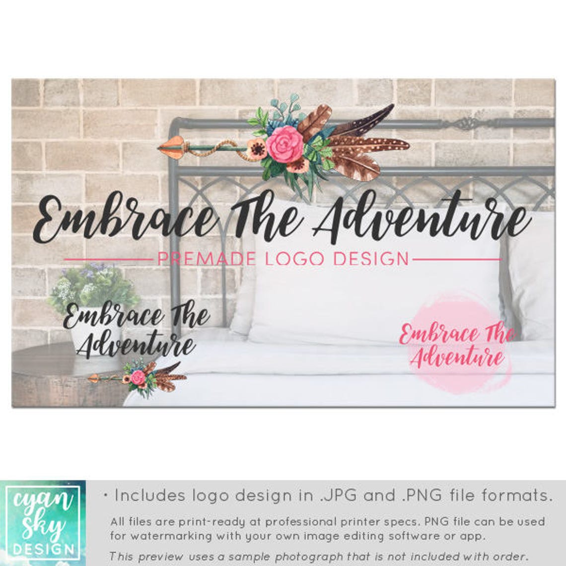 Rustic Boho Arrow Logo & Watermark Premade Design Custom - Etsy UK