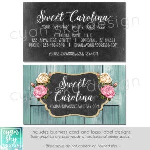 Business Cards Custom Personalized Cards & Logo Label Set Choose Any ...