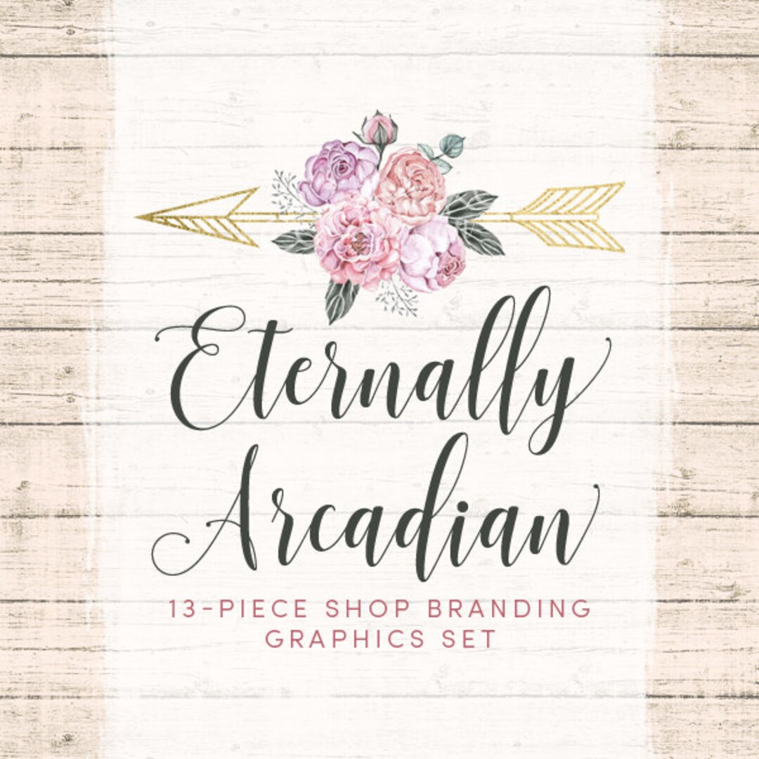 Boho Floral Arrow Etsy Banners, Avatar Icons, Business Card, Logo Label ...