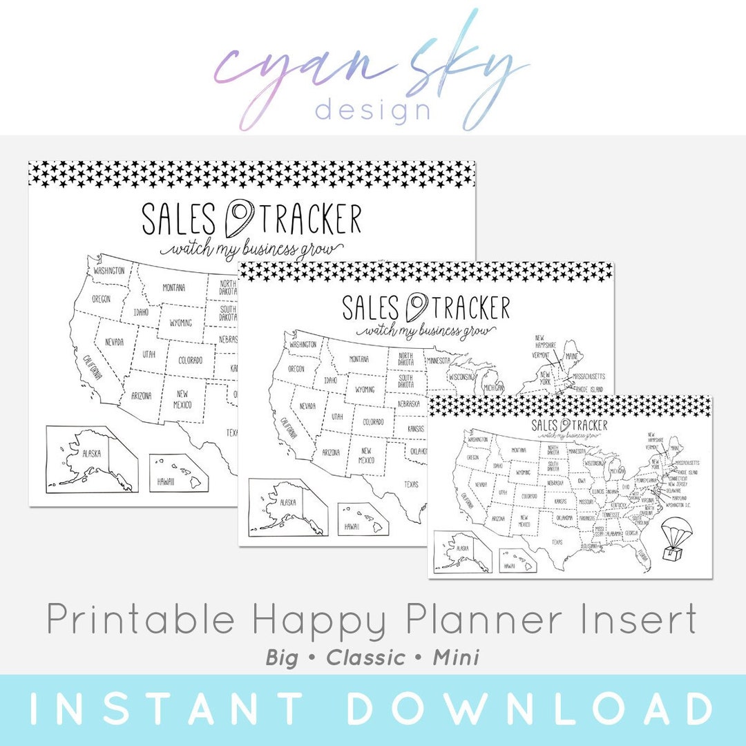 Happy Planner Sales Tracker Printable Insert • Color-in United States ...